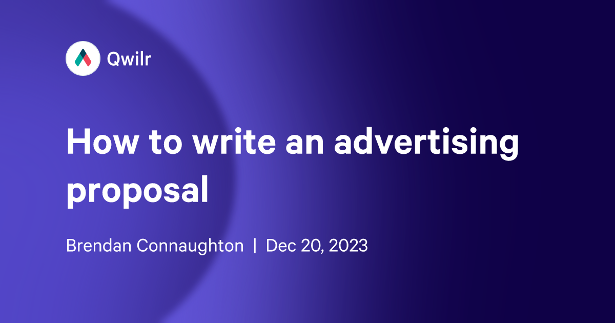 How to write an advertising proposal
