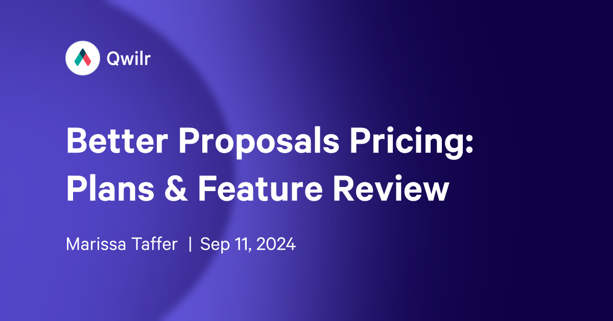Better Proposals Pricing: Plans & Feature Review