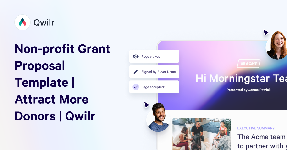 Non-profit Grant Proposal Template | Attract More Donors | Qwilr