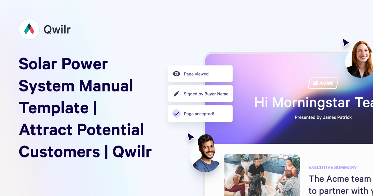 Solar Power System Manual Template | Attract Potential Customers | Qwilr